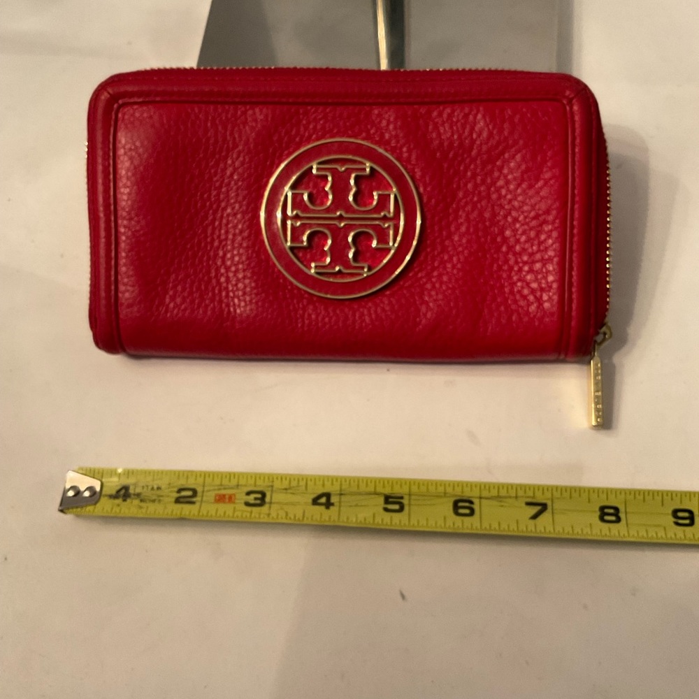 Tory Burch Red Leather Long Wallet - Gem